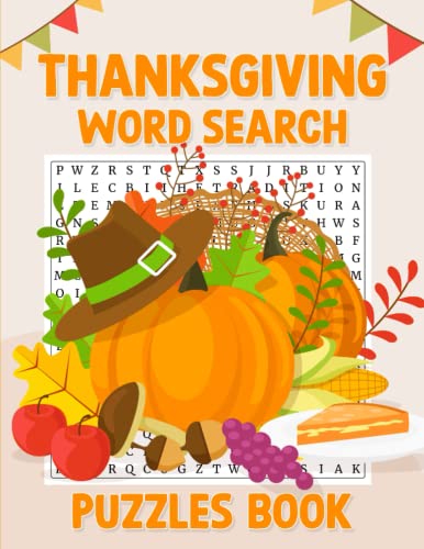 Thanksgiving Word Search Puzzles Book: 80 Brainteasers And Paper Games ...