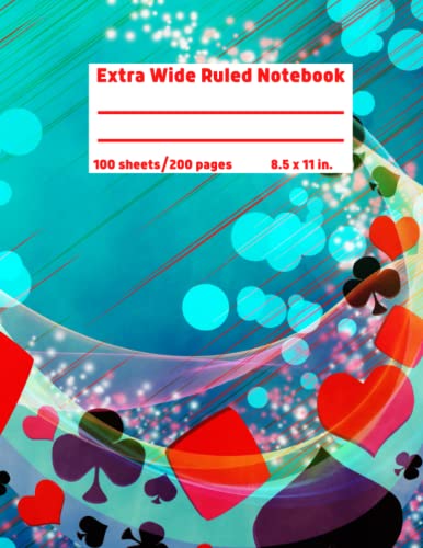 Extra Wide Ruled Notebook: Low Vision Notebook With 100 Sheets/200 ...