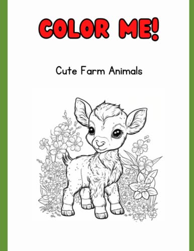 Farm Animals Coloring Book for Kids | Cute Farm Animals Coloring Pages ...