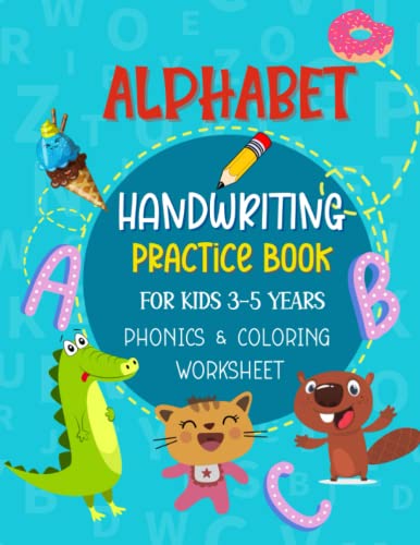 Handwriting Practice Book For Kids 3-5 Years: Tracing Book Alphabet ...