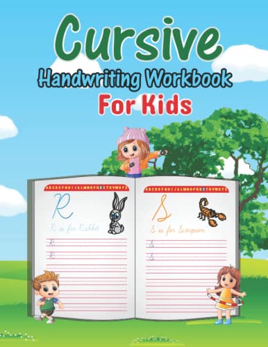 Cursive Handwriting Workbook For Kids: Alphabet Learning Workbooks for ...