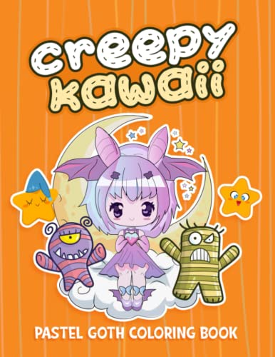 Creepy Kawaii Pastel Goth Coloring Book: Cute And Spooky Designs ...