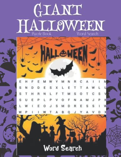 Giant Halloween Word Search Puzzle Book: 121 Large Print Word Search ...