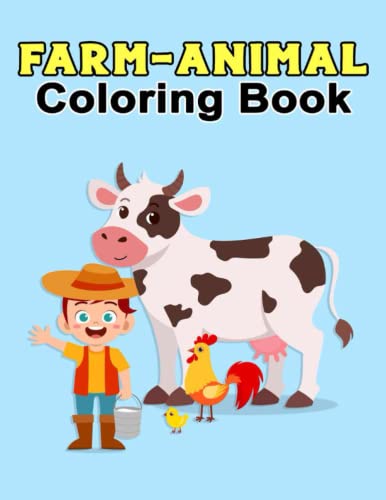 Farm Animal Coloring Book: A Fun and Relaxing Farm Animal Coloring Book ...