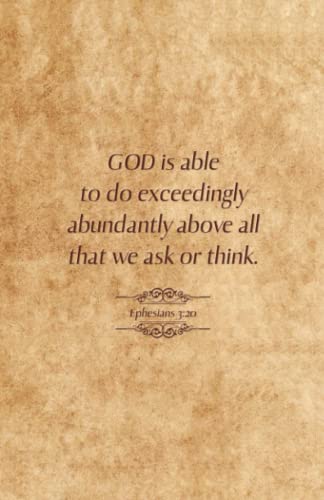 Christian Journal Gifts | God Is Able Ephesians 3:20: Brown Bible ...