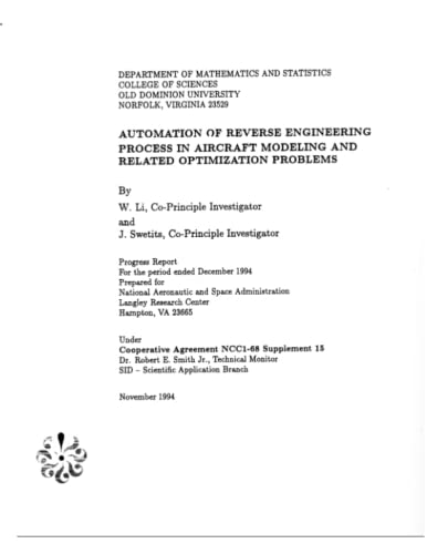 Automation of Reverse Engineering Process in Aircraft Modeling and ...