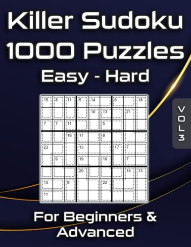 1000 Killer Sudoku Puzzles Easy to Hard: Sum Sudoku Puzzle Book for ...