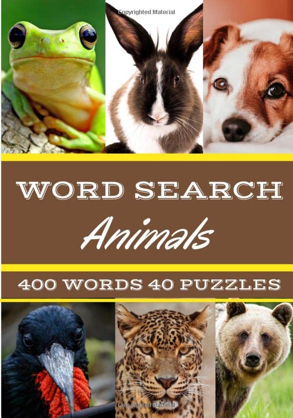 Word search animals: Activity Book | Wordsearch 40 grids | 400 words to ...