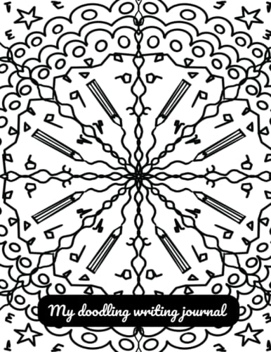 80 page doodle writing journal: Lined writing notepad with space for ...