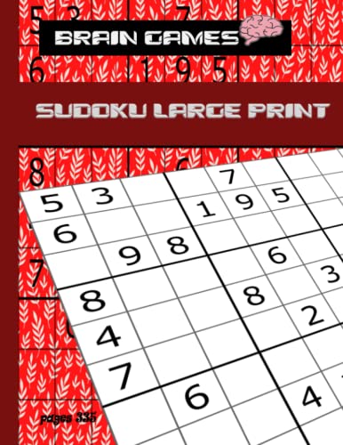 Brain Games - Sudoku Large Print (Red): Maze Activity Book 8-10, 9-12 ...