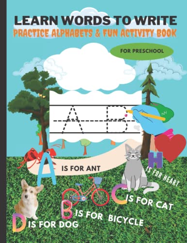 Learn Words To Write Practice Alphabets & Fun Activity Book: Preschool ...