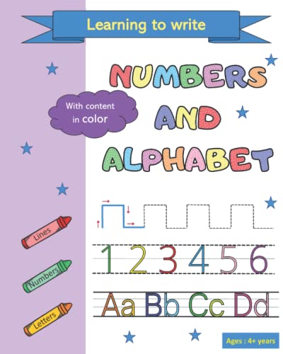 Kids Handwriting Workbook: Trace Numbers and Alphabet: Preschool ...