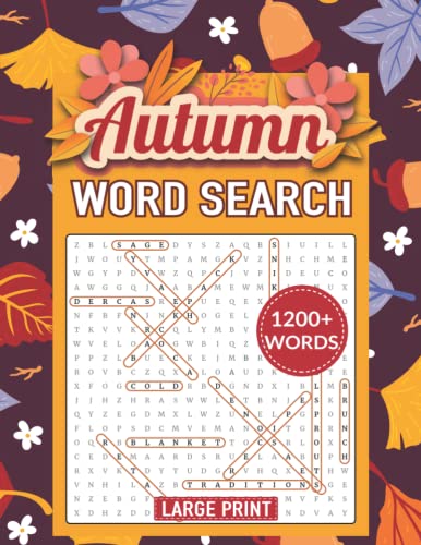 Autumn Word Search Large Print: Fall Season Brain Games Word Search ...
