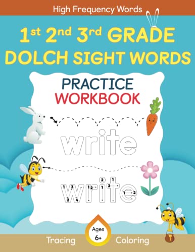 1st, 2nd, and 3rd Grade Dolch Sight Words Practice Workbook For Kids ...