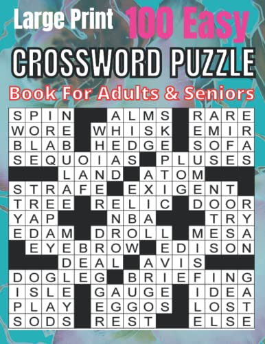 Large Print 100 Easy Crossword Puzzle Book For Adults & Seniors: 100 ...