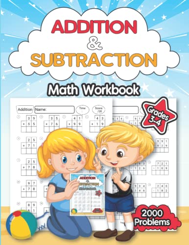 Addition and Subtraction Math Workbook Grades 3-4: Double & Triple ...