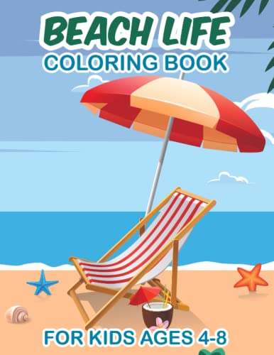 Beach summer coloring book: Fun Children's Coloring Book Adorable ...