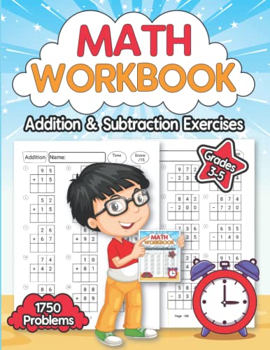 Math Workbook Grades 3-5 Addition and Subtraction Exercises: Double ...