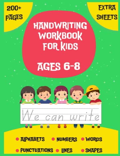 Handwriting workbook for kids ages 6-8: A practice activity chapter ...