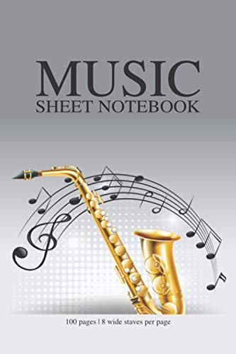 Music Sheet Notebook: 100 pages | 8 wide staves per page by LB Creative ...