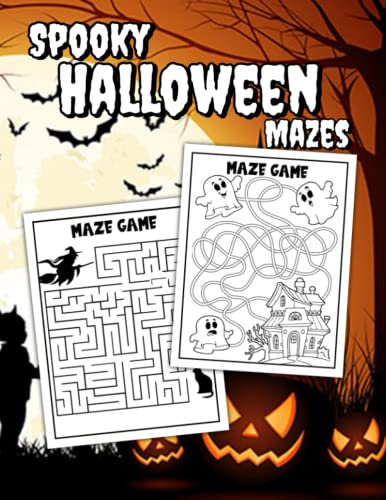 Spooky Halloween Mazes: Various Types Of Mazes, Puzzles With Lovely ...