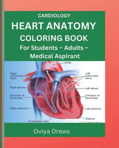 CARDIOLOGY – HEART ANATOMY COLORING BOOK For Students – Adults ...