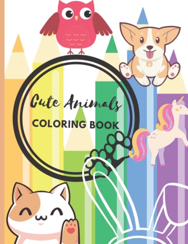 Cute Animals Coloring Book: Fun And Easy Coloring Pages in Cute Style ...
