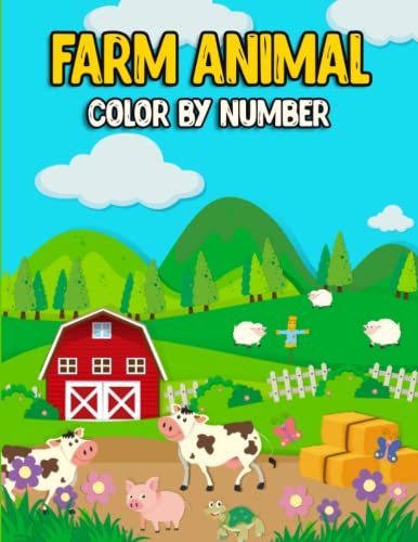 Farm animal Color by Number: Coloring Book Country Farm Scenes Color by ...