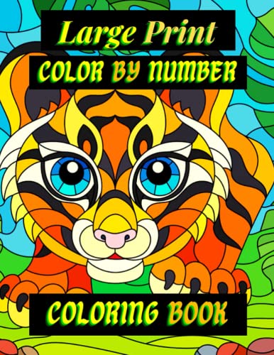Large Print Color By Number Coloring Book: Easy Large Print Color By ...