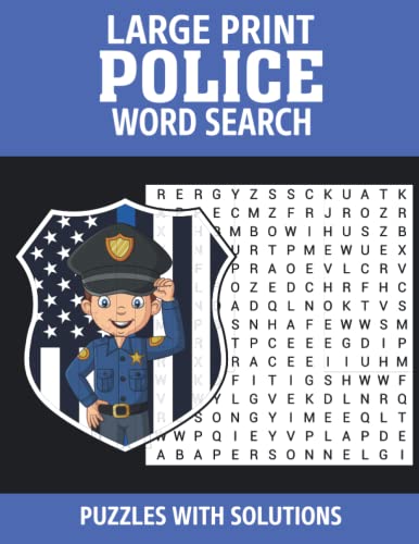 Large Print Police Word Search Puzzles With Solution: Large-Print ...