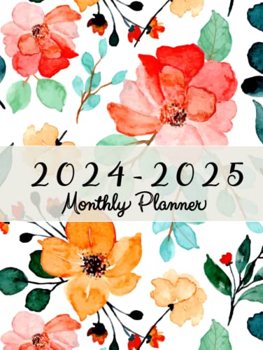 2024-2025 Monthly Planner Hardcover: Large 2 Year Monthly Schedule ...