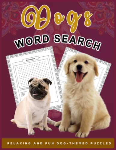 Dogs Word Search: Relaxing and Fun Dog-Themed Word Search Puzzles by ...