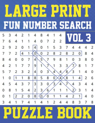 Large Print Fun Number Search Puzzle Book, Vol 3: Challenging 200 ...