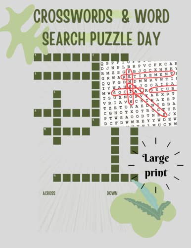 Crosswords & word search Puzzle Day: Large Print Crosswords & word ...