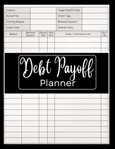 Debt Payoff Planner: Log Book for Tracking Credit Cards and Debts ...