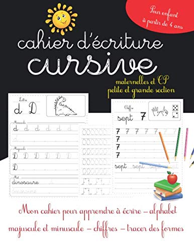 Cahier d'écriture cursive maternelles et CP - petite et grande section ...
