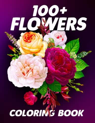 Flower Coloring Book: Flower Coloring Book with 100 awesome flower ...