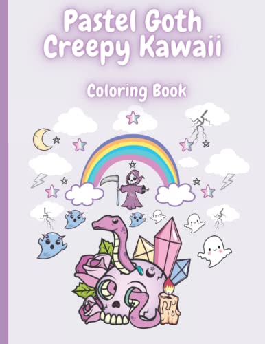 Pastel Goth Creepy Kawaii Coloring Book: Adult Coloring Pages of Gothic ...
