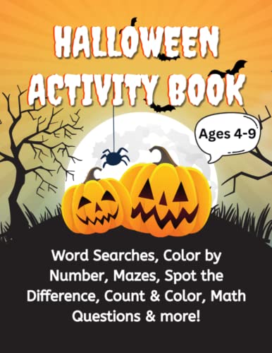 Halloween Activity Book for Kids - Preschool, Kindergarten, Grade 1 ...