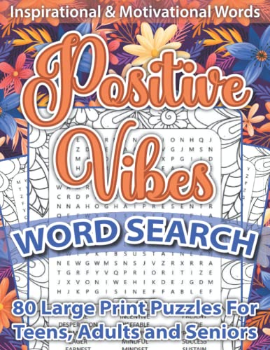 Inspirational, Motivational & Positive Word Search For Adults: Large ...