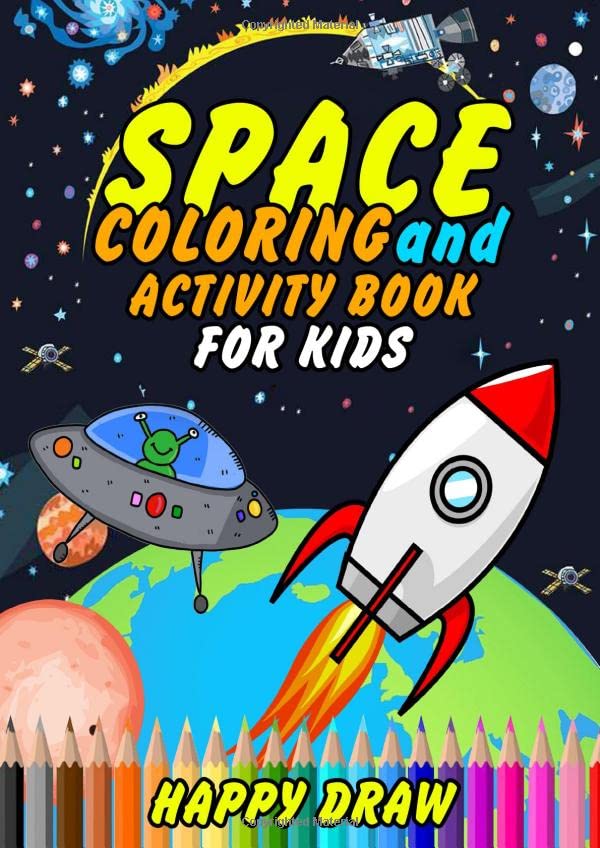 Space Coloring Book for Kids: Fantastic Outer Space Coloring, Mazes ...
