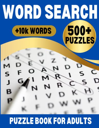 500+ Word Search Puzzle Book for Adults: A Fun Big Book of Word Search ...