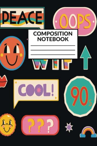 Composition Notebook: Cute Dark 90s Pop Culture Lined Notebook Journal ...