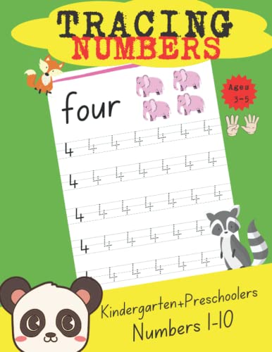 number tracing 1-10 for kids age 3-5: Tracing the numbers for preschool ...