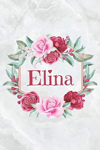 Elina: Carnet de notes personnalisable, Cadeau prénom, Prénom ...