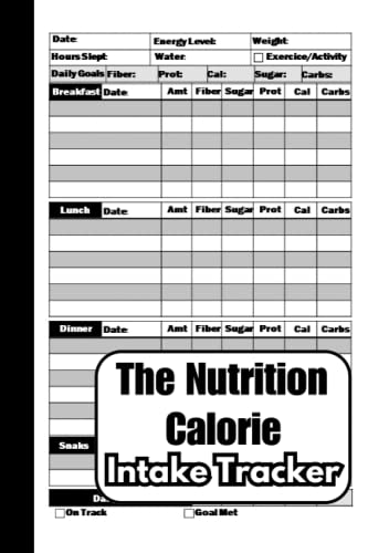 Nutrition Calorie Intake Tracker Log Book: Track Your Nutrition and ...