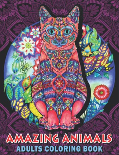 Amazing Animals Coloring Book: cute mandala animal Coloring book For ...