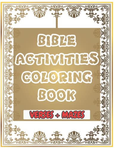BIBLE ACTIVITIES COLORING BOOK FOR KIDS: 45 Color Pages of Lettering ...