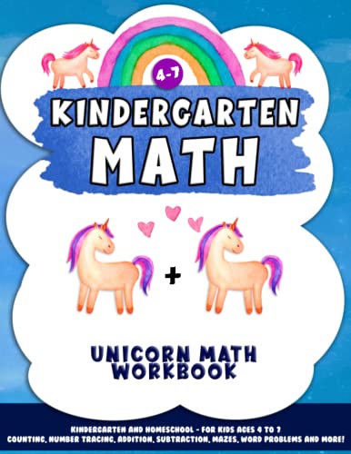 Kindergarten Math - Unicorn Math Workbook: Kindergarten and Homeschool ...