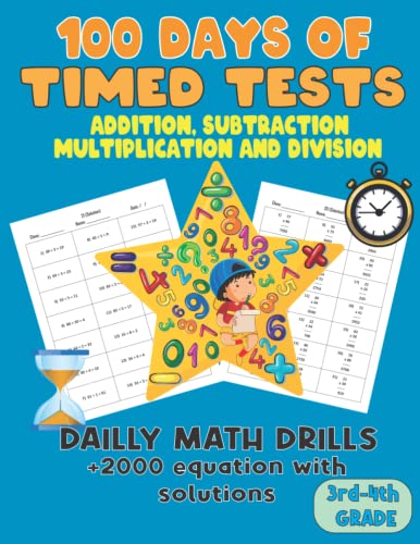 100 Dyas Of Timed Tests addition,subtraction,multiplication,division ...